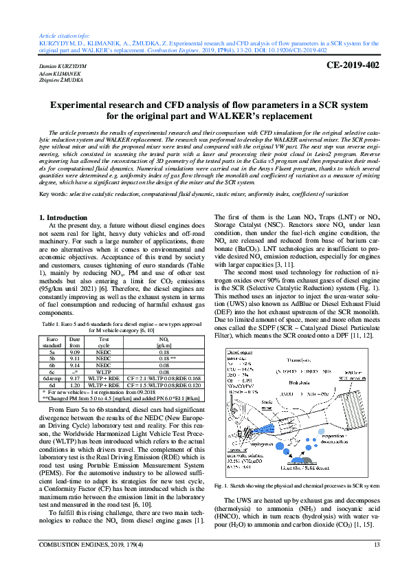 (PDF) Experimental research and CFD analysis of flow parameters in a ...