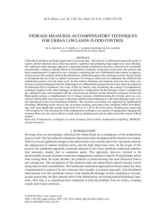 (PDF) Storage Measures as Compensatory Techniques for Urban Lowlands ...