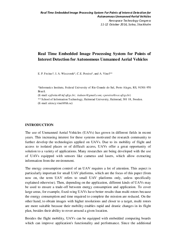 Pdf Real Time Embedded Image Processing System For Points Of Interest Detection For Autonomous