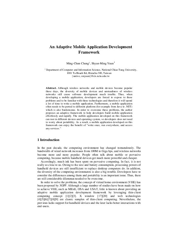 (PDF) An Adaptive Mobile Application Development Framework