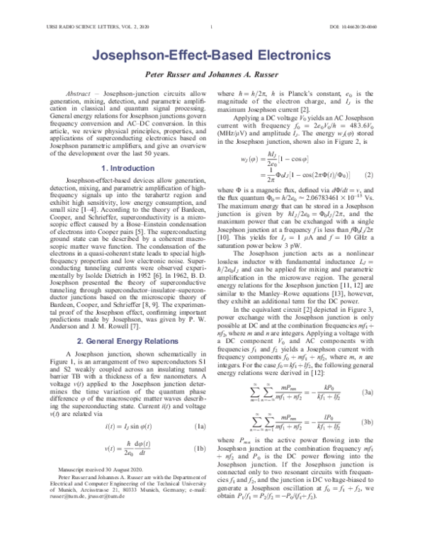 (PDF) Josephson-Effect-Based Electronics