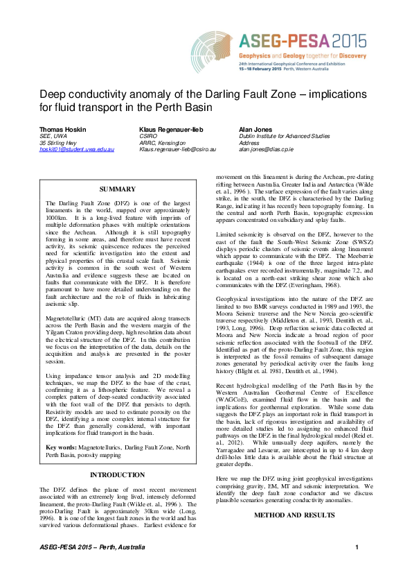(PDF) Deep conductivity anomaly of the Darling Fault Zone ...