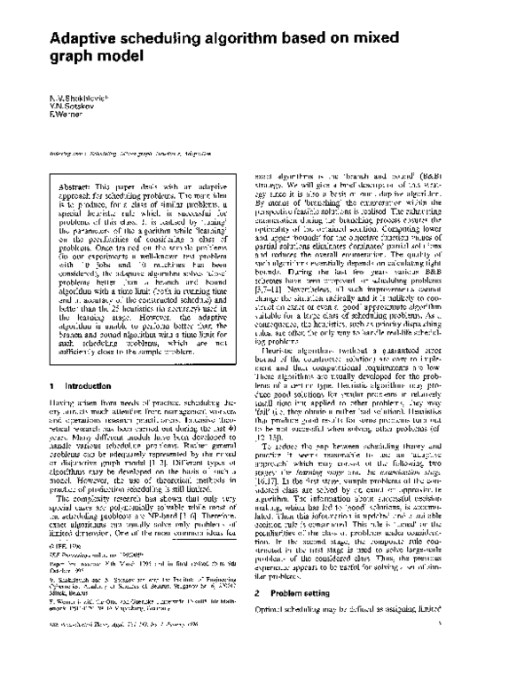 (PDF) Adaptive scheduling algorithm based on mixed graph model