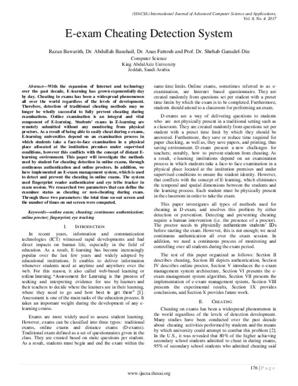 Pdf E Exam Cheating Detection System