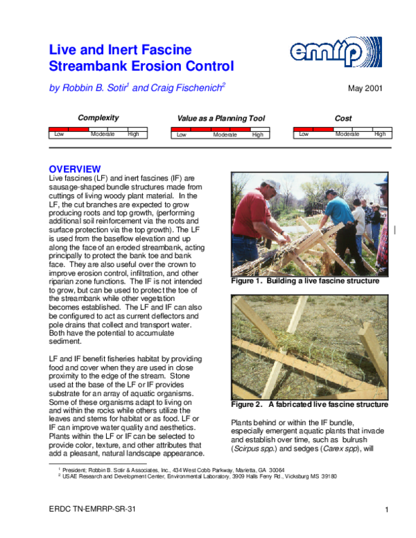 (PDF) Live and Inert Fascine Streambank Erosion Control