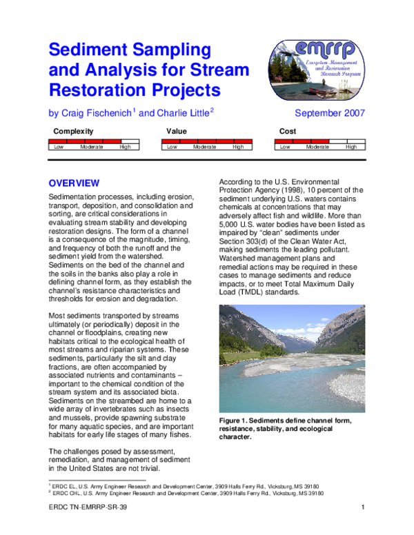 (PDF) Sediment Sampling and Analysis for Stream Restoration Projects