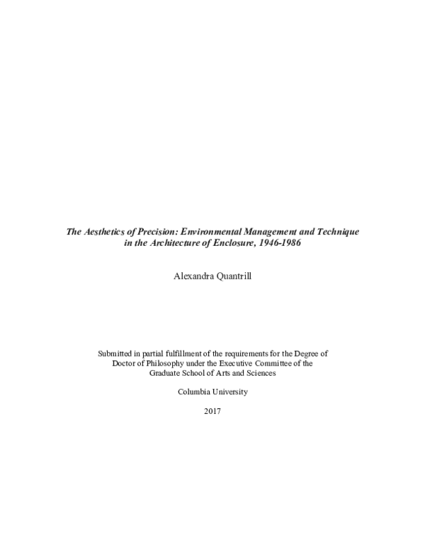 (PDF) The Aesthetics of Precision: Environmental Management and ...
