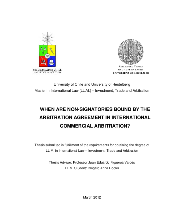 (PDF) When are non-signatories bound by the arbitration agreement in international commercial ...