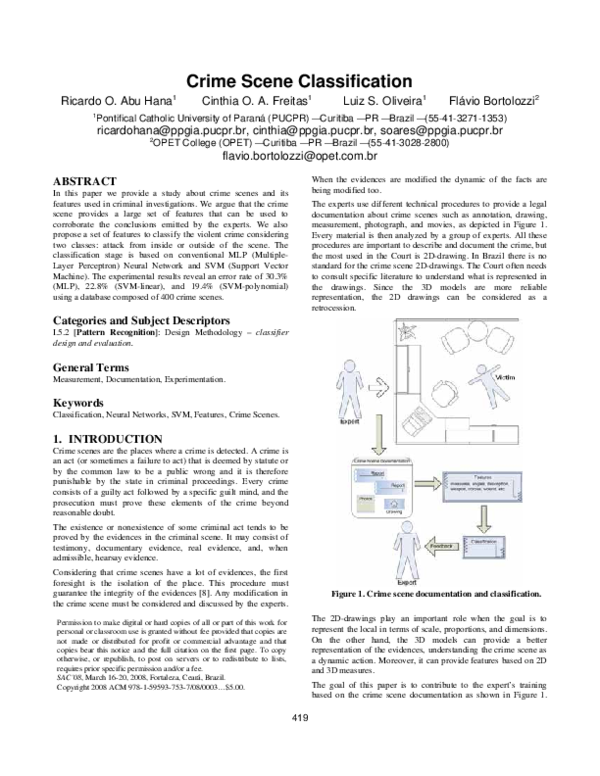(PDF) Crime scene classification