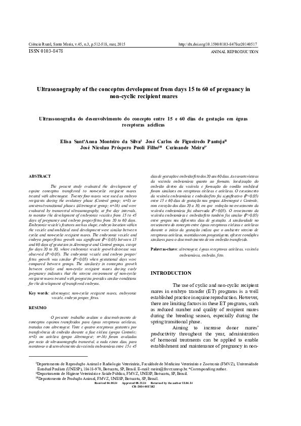 (PDF) Ultrasonography of the conceptus development from days 15 to 60 ...