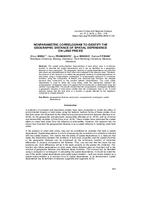 (PDF) Nonparametric Correlogram to Identify the Geographic Distance of ...