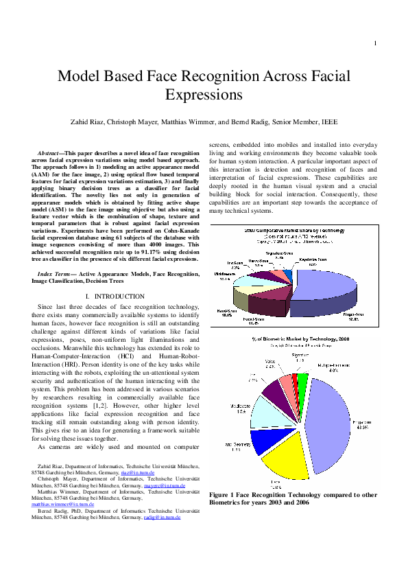 (PDF) Model Based Face Recognition across Facial Expressions