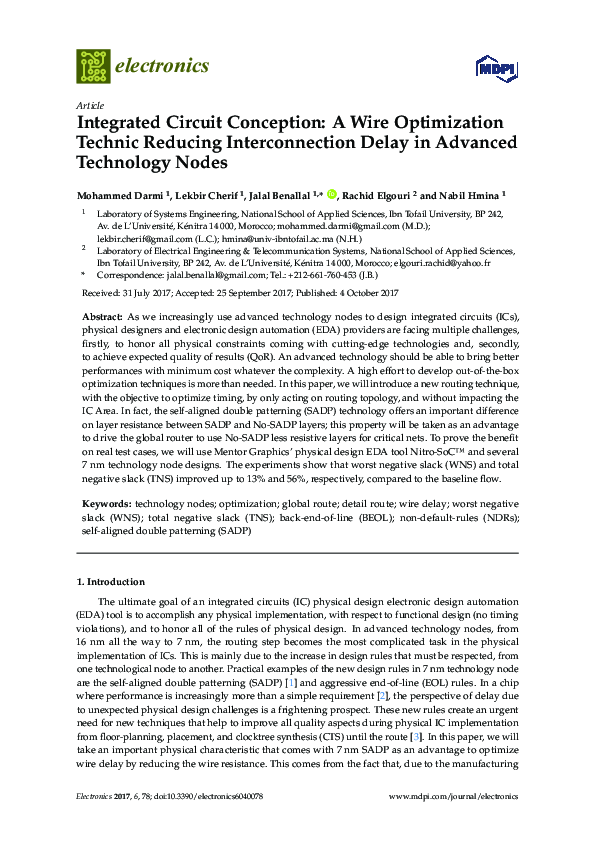 (PDF) Integrated Circuit Conception: A Wire Optimization Technic ...