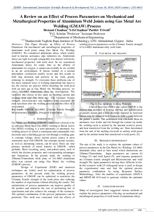 (PDF) A Review on an Effect of Process Parameters on Mechanical and Metallurgical Properties of ...