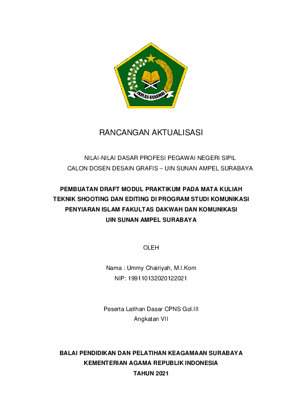 (PDF) Rancangan Aktualisasi Pembuatan Draft Modul Praktikum