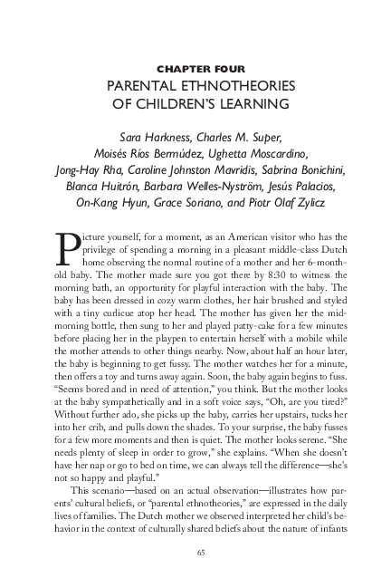(PDF) Parental Ethnotheories of Children ’ S Learning