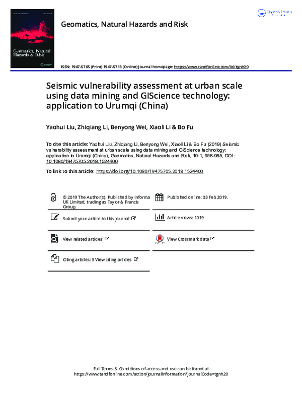 (PDF) Seismic Vulnerability Assessment at Urban Scale Based on Different Building Stock Data Sources