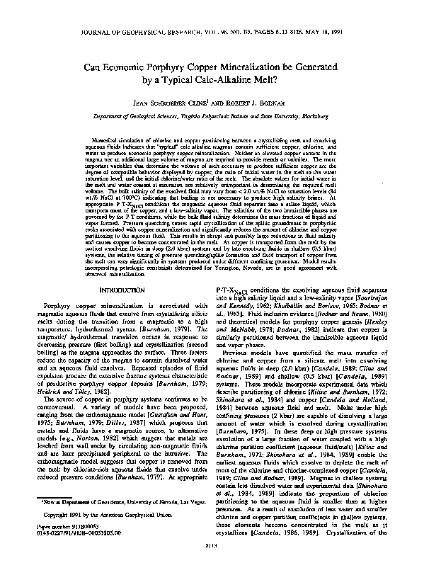(PDF) Can economic porphyry copper mineralization be generated by a ...