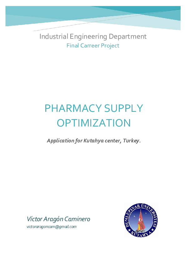 (PDF) Pharmacy Supply Optimization