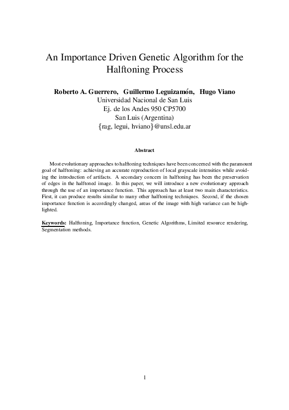 (PDF) An importance driven genetic algorithm for the halftoning process