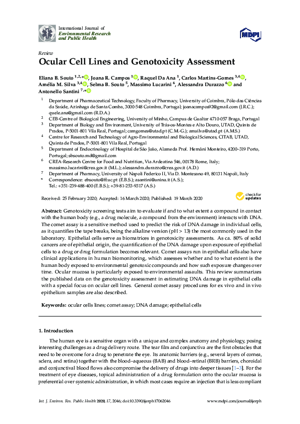 (PDF) Ocular Cell Lines and Genotoxicity Assessment