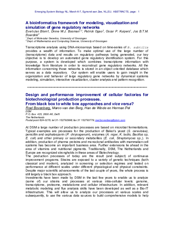 (PDF) A bioinformatics framework for modeling , visualization and ...