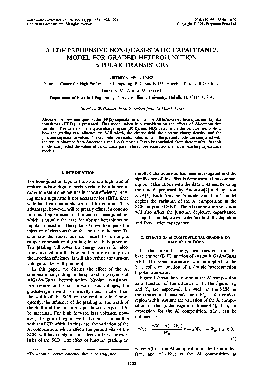 Pdf A Comprehensive Non Quasi Static Capacitance Model For Graded