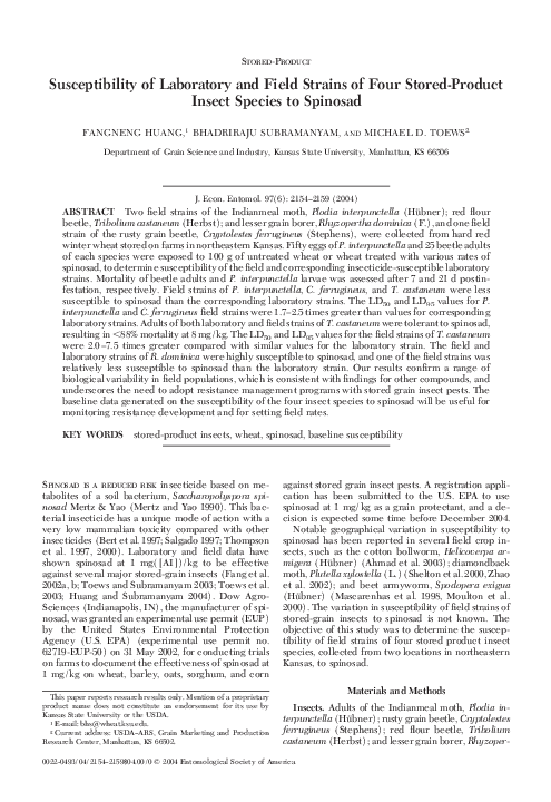 (PDF) Susceptibility of Laboratory and Field Strains of Four Stored ...