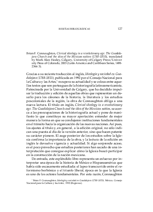 (PDF) Brian F. Connaughton, Clerical ideology in a revolutionary age ...
