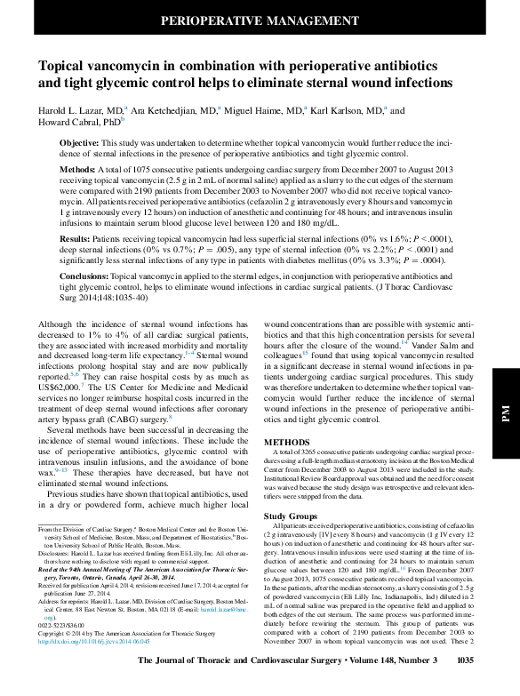(PDF) Topical vancomycin in combination with perioperative antibiotics ...