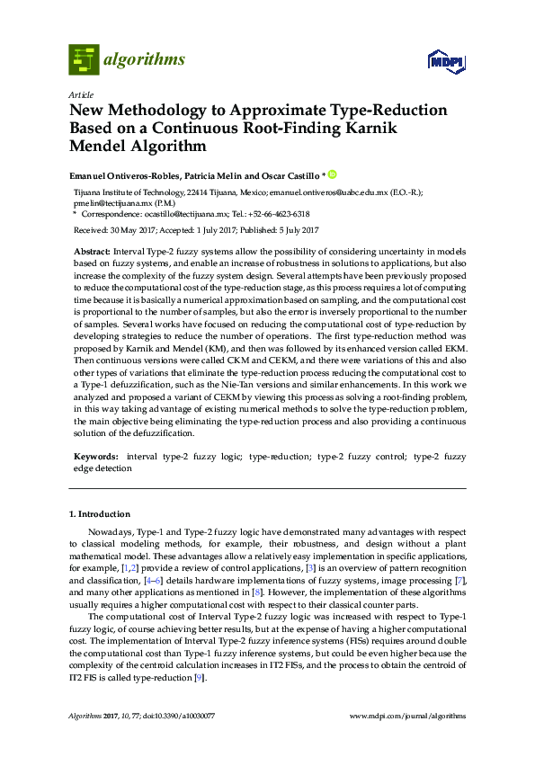 (PDF) New Methodology to Approximate Type-Reduction Based on a Continuous Root-Finding Karnik ...