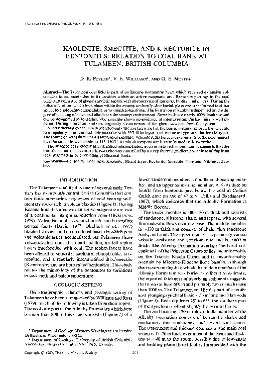 (PDF) Kaolinite, smectite, and K-rectorite in bentonites: Relation to ...