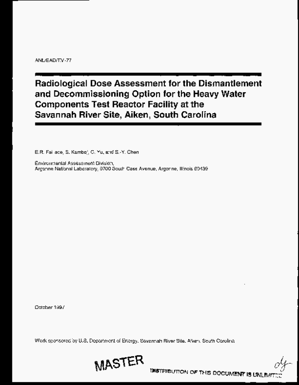 (PDF) Radiological dose assessment for the dismantlement and ...