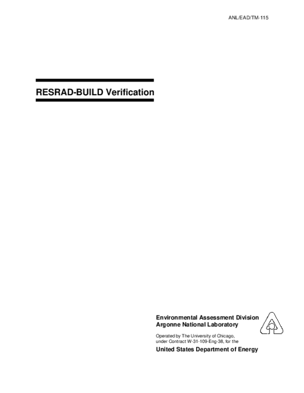 (PDF) RESRAD-BUILD verification