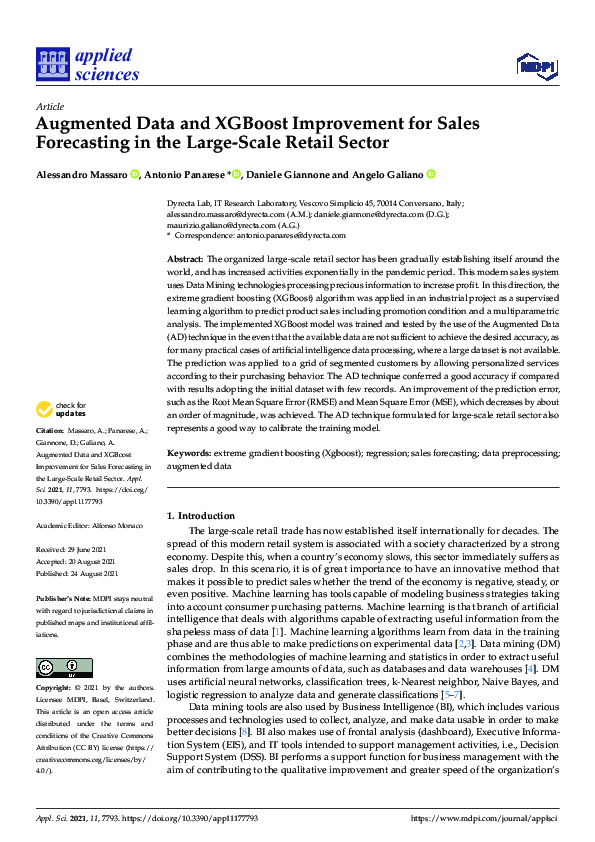 (PDF) Augmented Data and XGBoost Improvement for Sales Forecasting in ...