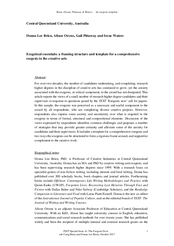 (PDF) Exegetical essentials: a framing structure and template for a ...