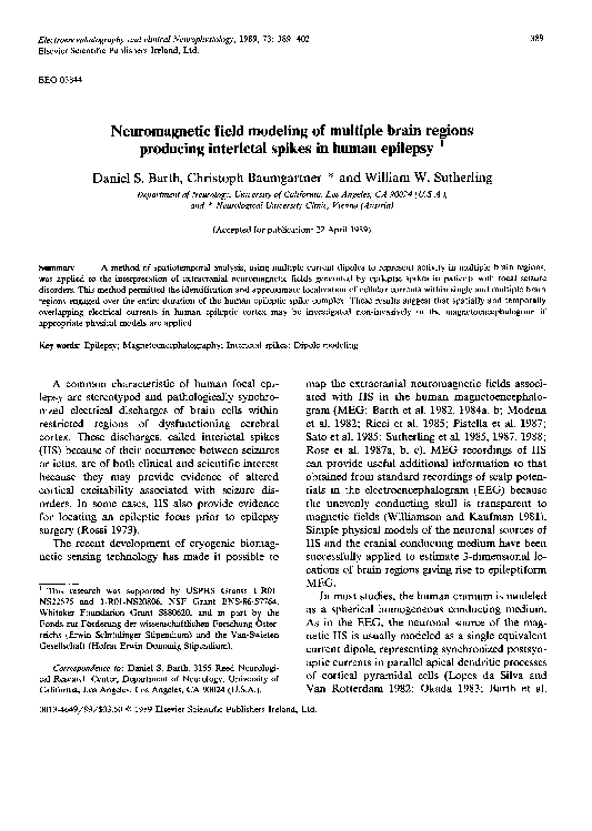 (PDF) Neuromagnetic field modeling of multiple brain regions producing interictal spikes in ...