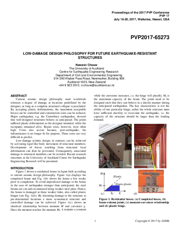 (PDF) Low-damage design philosophy for future earthquake-resistant ...