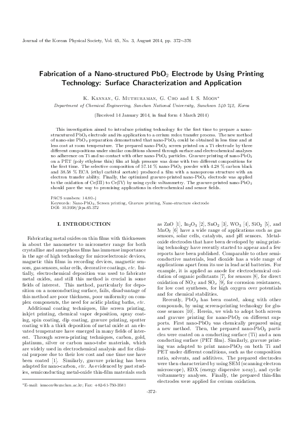 (PDF) Fabrication of a nano-structured PbO2 electrode by using printing ...