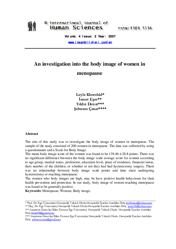 (PDF) An Investigation into the body image of women