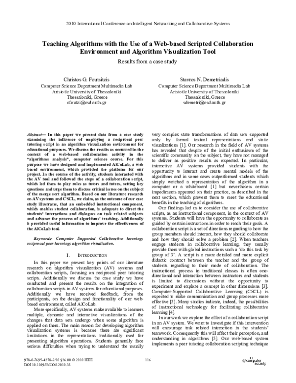 (PDF) Teaching Algorithms with the Use of a Web-Based Scripted ...