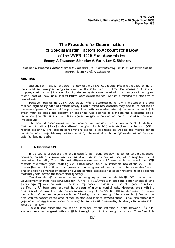 (PDF) The Procedure for Determination of Special Margin Factors to ...
