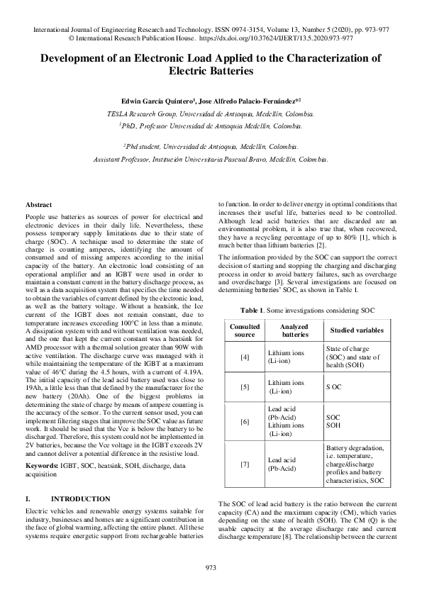 (PDF) Development of an Electronic Load Applied to the Characterization ...
