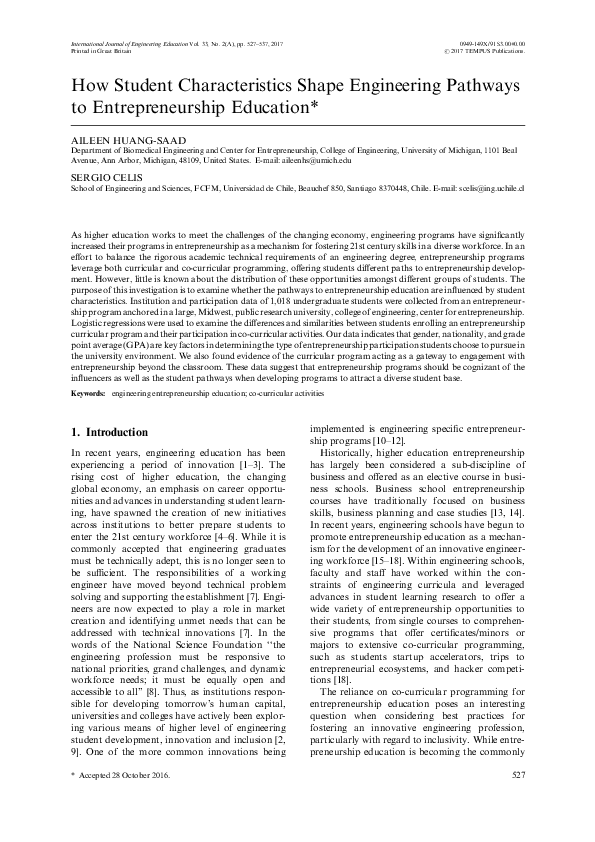 (PDF) How student characteristics shape engineering pathways to ...