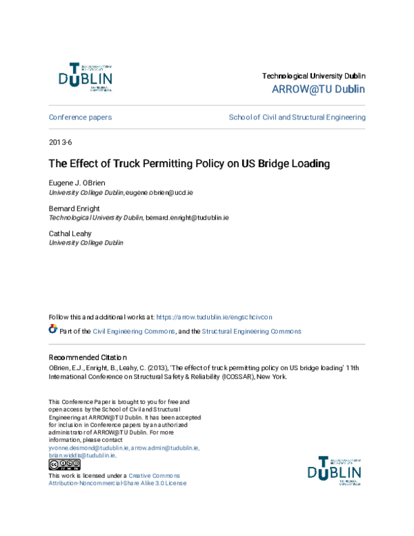 (PDF) The effect of truck permitting policy on US bridge loading