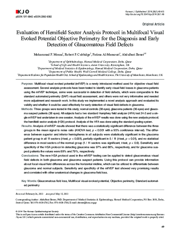 (PDF) Evaluation of hemifield sector analysis protocol in multifocal visual evoked potential ...