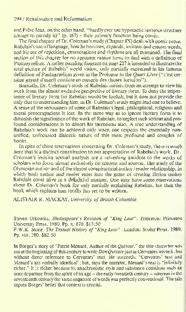 (PDF) Shakespeare's Revision of "King Lear";The Textual History of ...