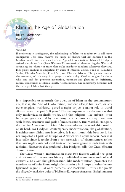 (PDF) Islam in the Age of Globalization
