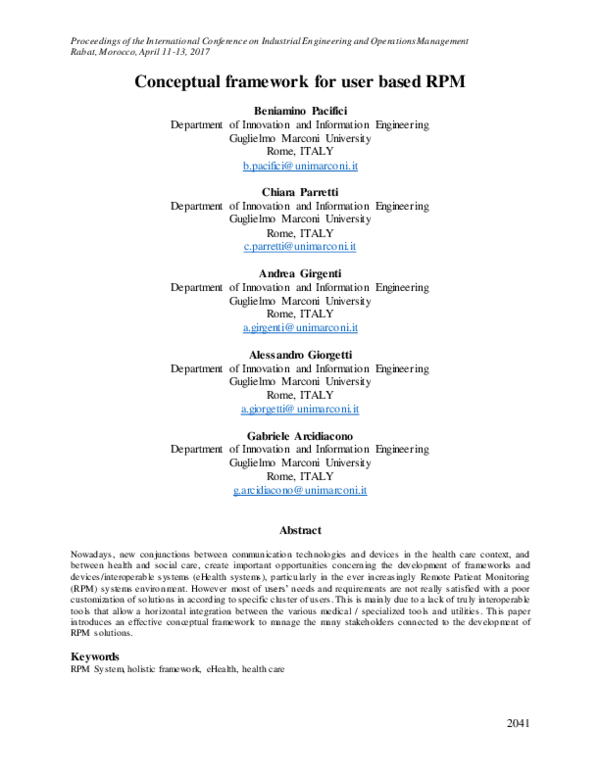 (PDF) Conceptual framework for user based RPM