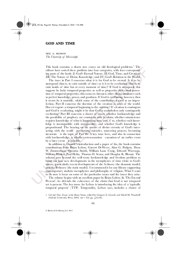 (PDF) God and Time